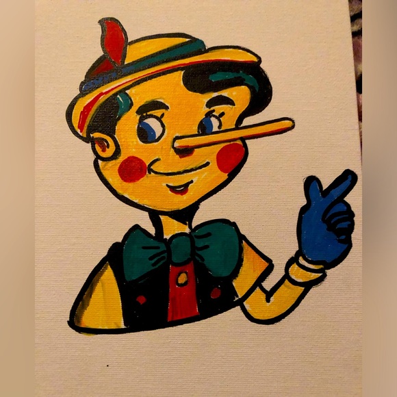 Art | Pinocchio Colorful Cartoon Character Canvas Art 8x1 | Poshmark